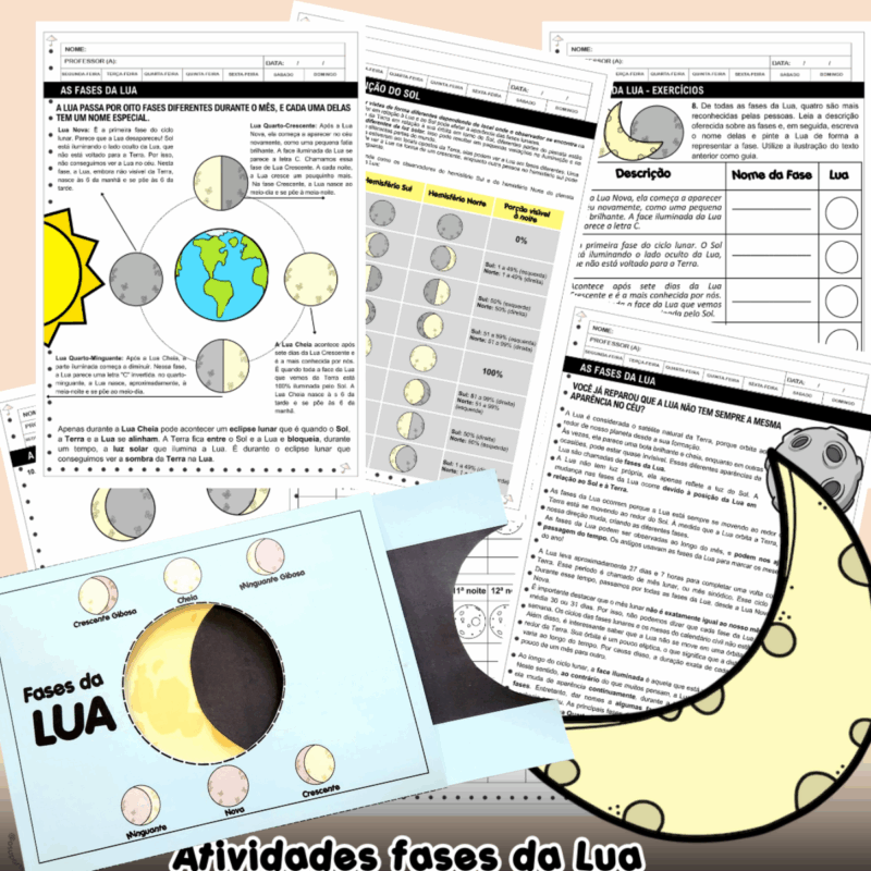 Atividades Interativas – Fases da Lua em PDF - Atividades Suzano